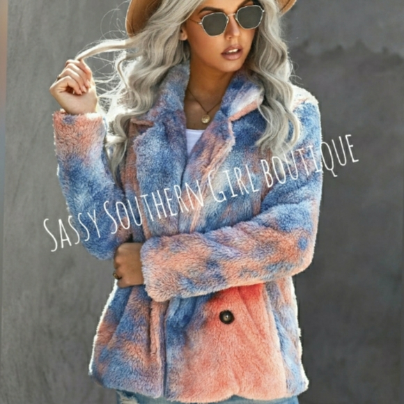 Sassy Southern Girl Boutique | Jackets & Coats | Tie Dye Shaggy Faux ...